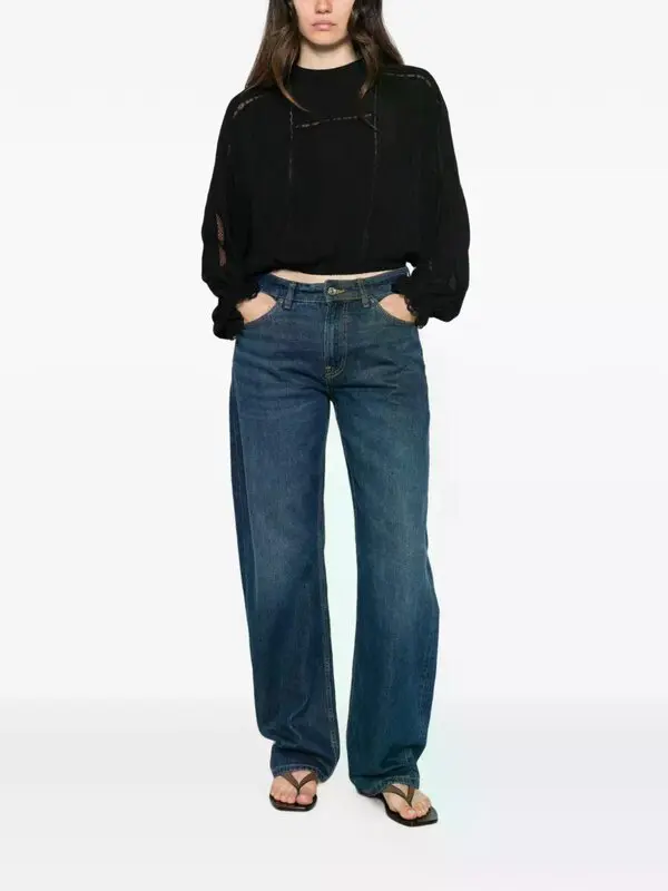 TWINSET Pleated Blouse With Lace Trim
