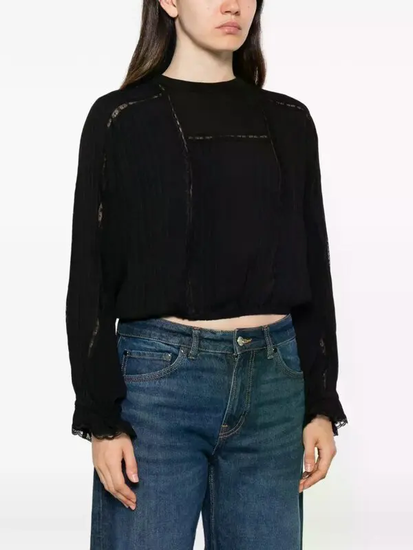 TWINSET Pleated Blouse With Lace Trim