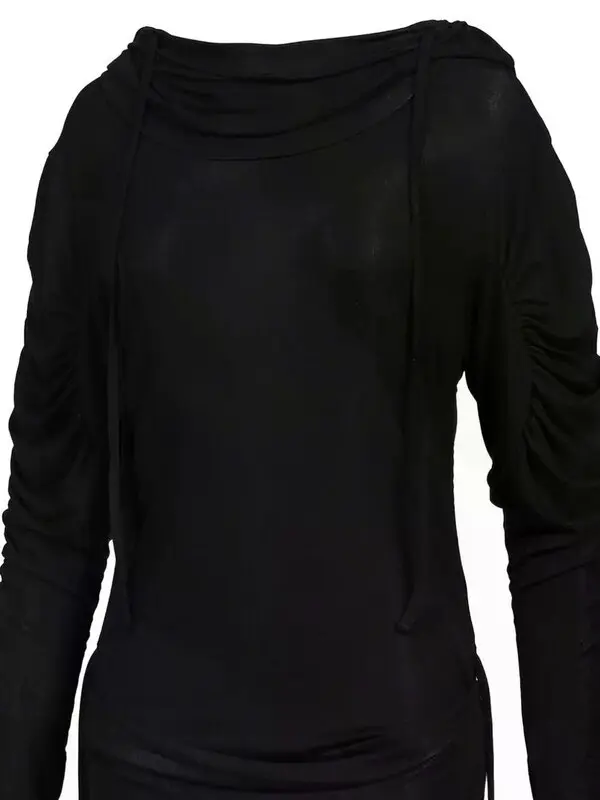 BASICKS Ruched Hooded Mini Dress