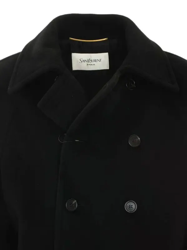 Saint Laurent Double-breasted Reinforced-shoulder Coat