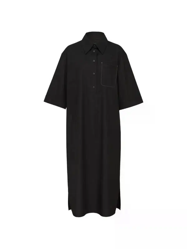 LEE MATHEWS Contrast-stitch Midi Shirt Dress