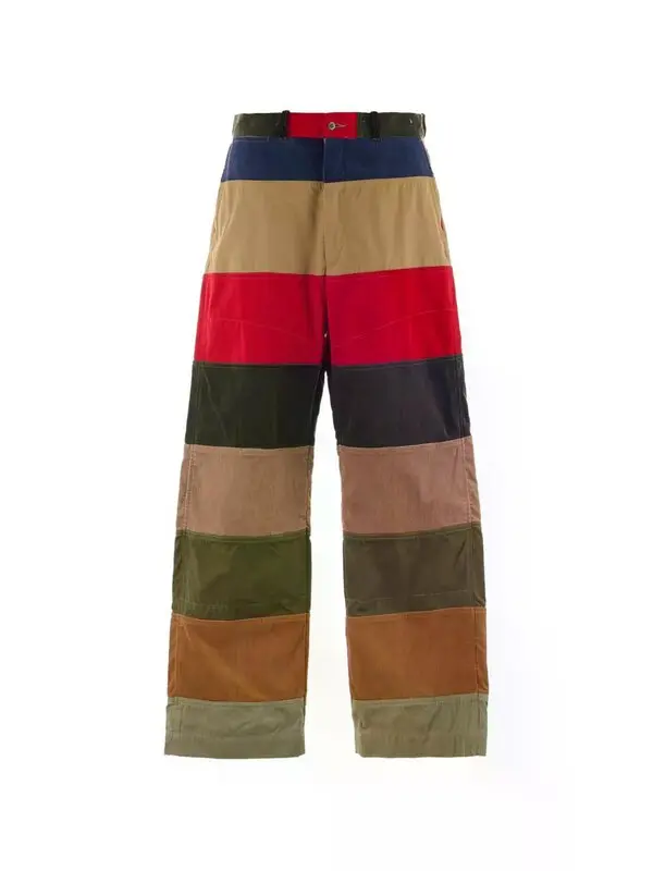 SAINT MXXXXXX Corduroy-detail Straight Trousers - Neutrals