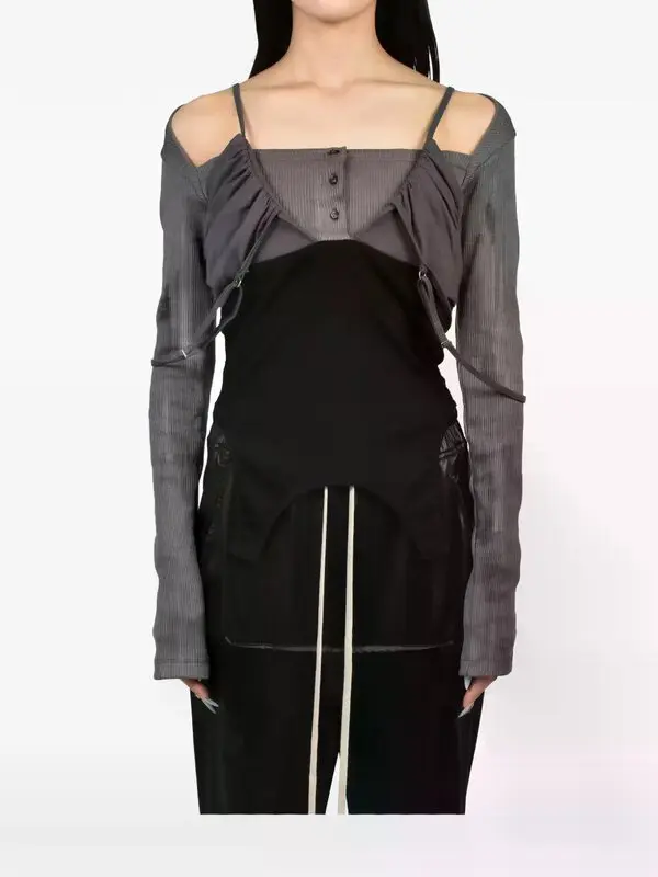 SRVC STUDIO Layered Cut-out Top - Grey