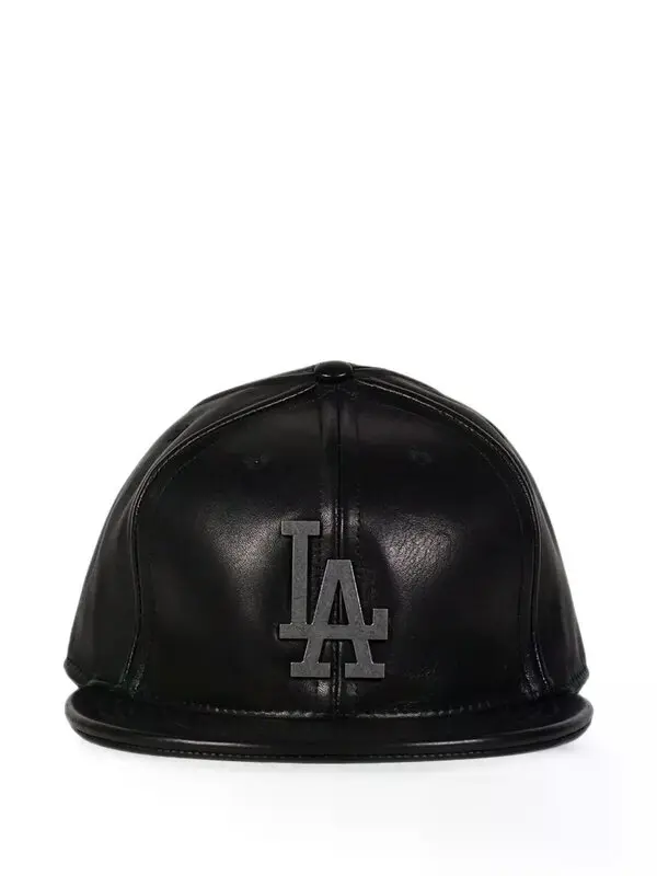 EARTHLING COLLECTIVE Brain Bucket Logo-plaque Leather Cap