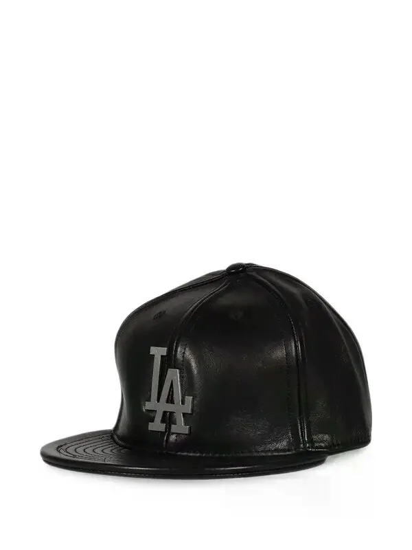 EARTHLING COLLECTIVE Brain Bucket Logo-plaque Leather Cap