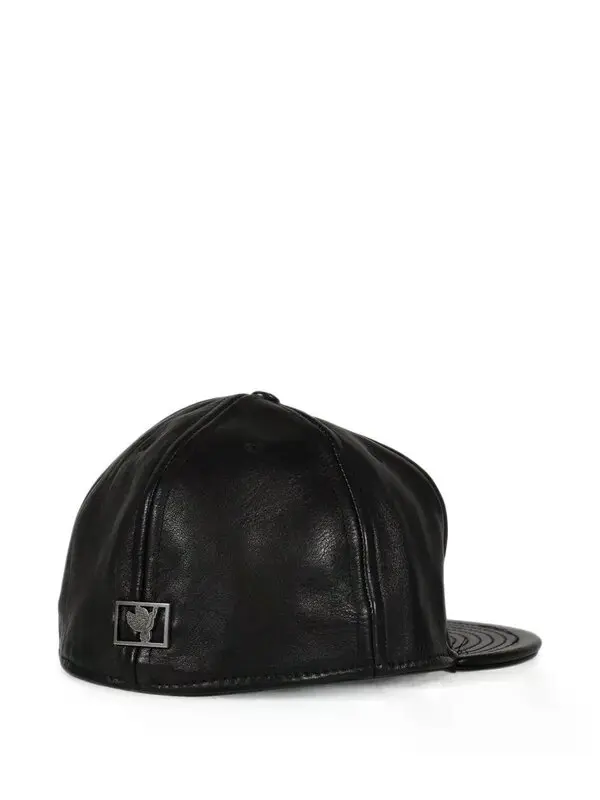 EARTHLING COLLECTIVE Brain Bucket Logo-plaque Leather Cap