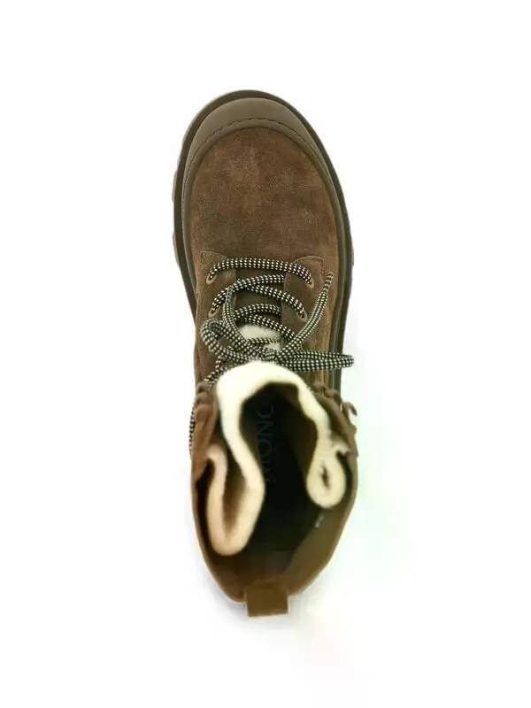 Moncler Vera High Suede And Shearling Lace-up Boots