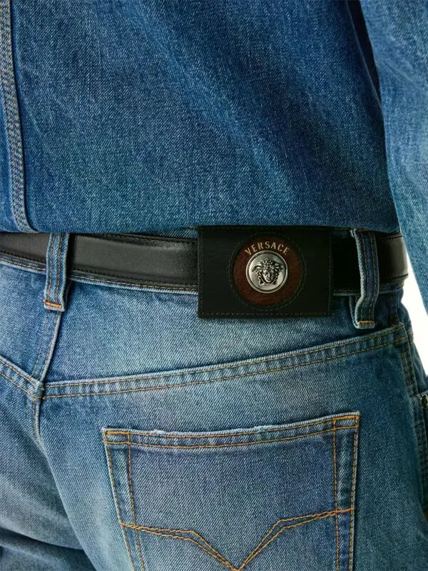 Versace Cotton Denim Straight Jeans