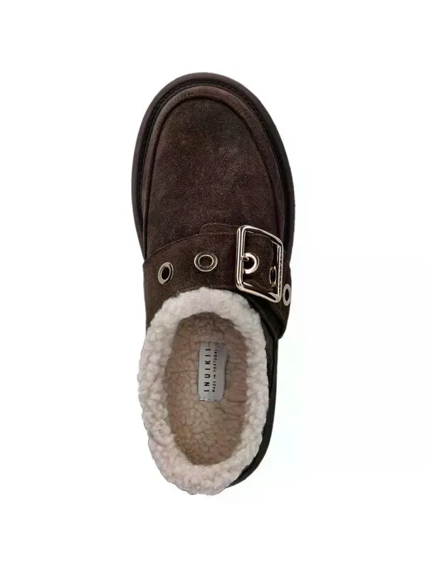 Inuikii Shearling-lined Slippers With Buckle Fastening