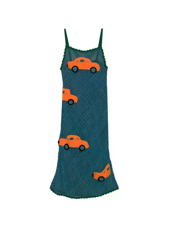 JW Anderson Car Crochet-knit Midi Dress