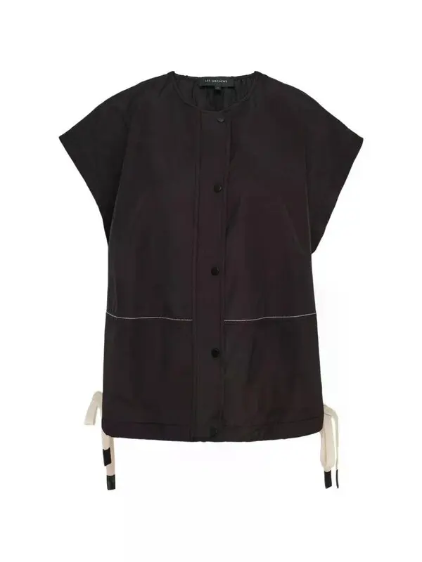 LEE MATHEWS Contrast-stitch Drawstring Top