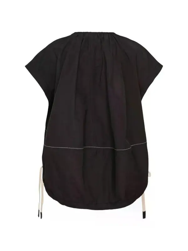 LEE MATHEWS Contrast-stitch Drawstring Top