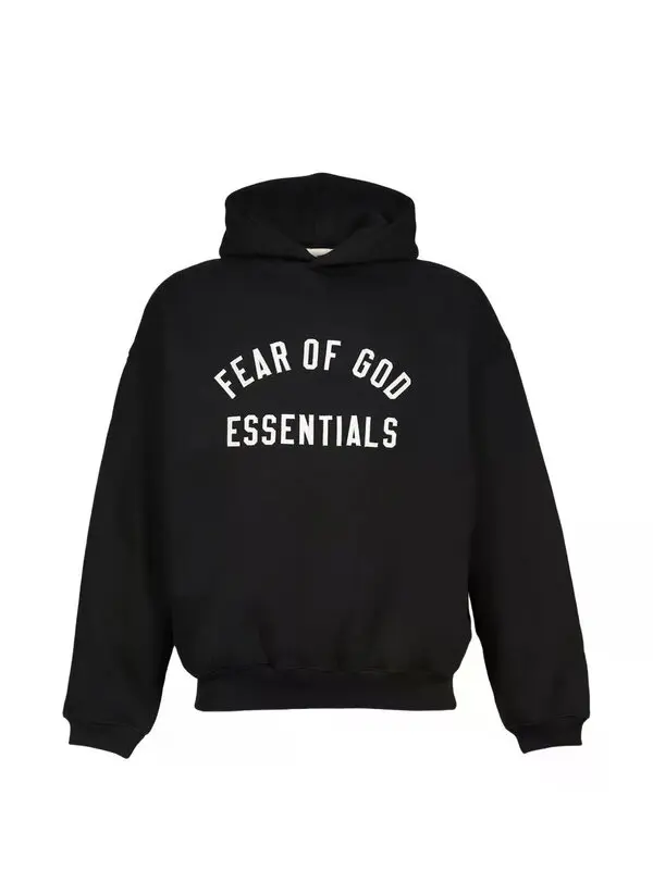 ESSENTIALS Logo-print Hoodie - Black
