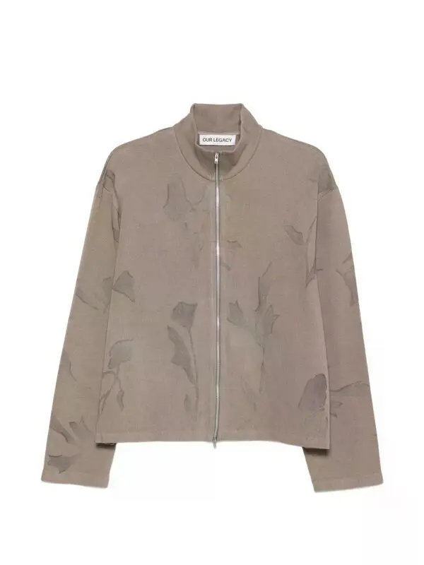 Our Legacy Floral-print Shrunken Sweatshirt - Neutrals