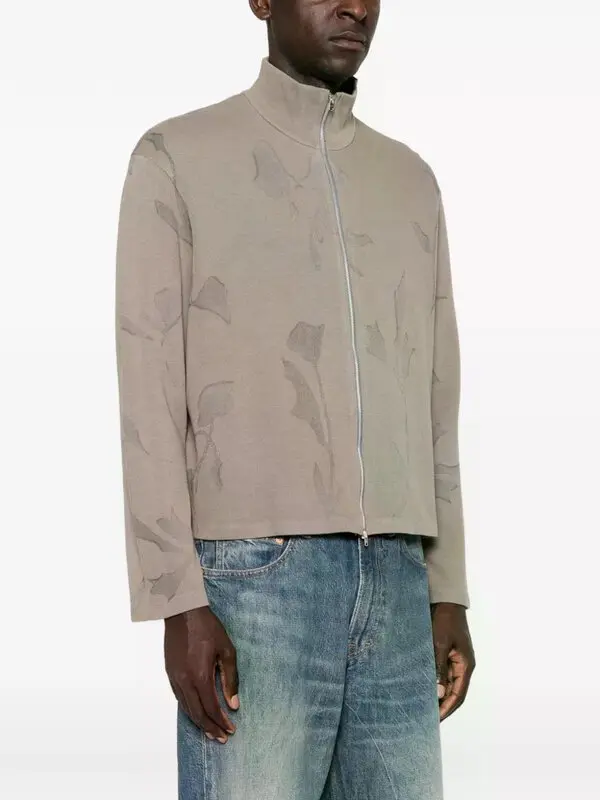 Our Legacy Floral-print Shrunken Sweatshirt - Neutrals