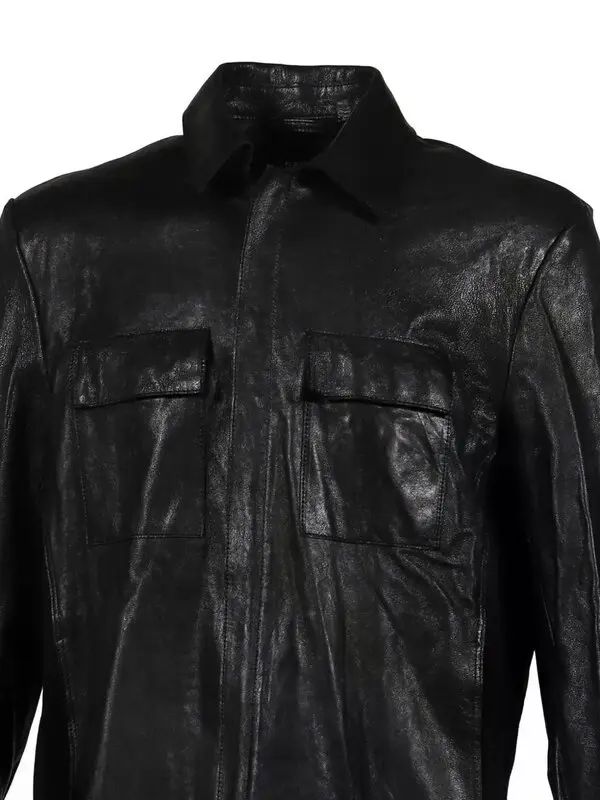 SAN263-1 Flap-pocket Leather Jacket