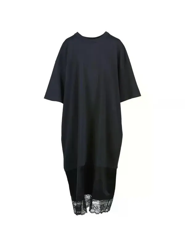 Vaquera Lace-trimmed Lipstick-print T-shirt Dress - Black