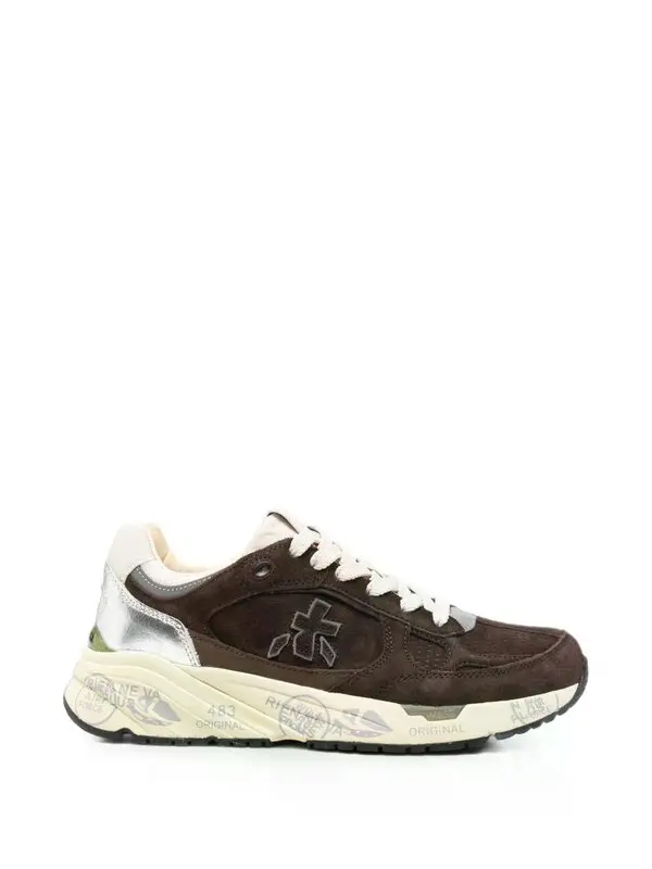 Premiata Mased Suede-panelled Sneakers - Brown