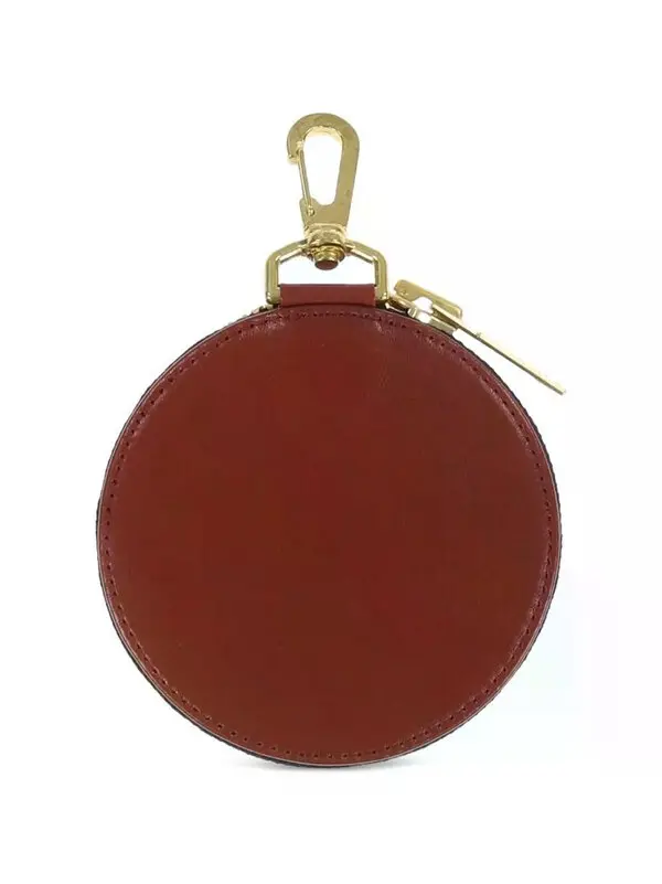 BLACK MEANS Embroidered-panel Leather Coin Case