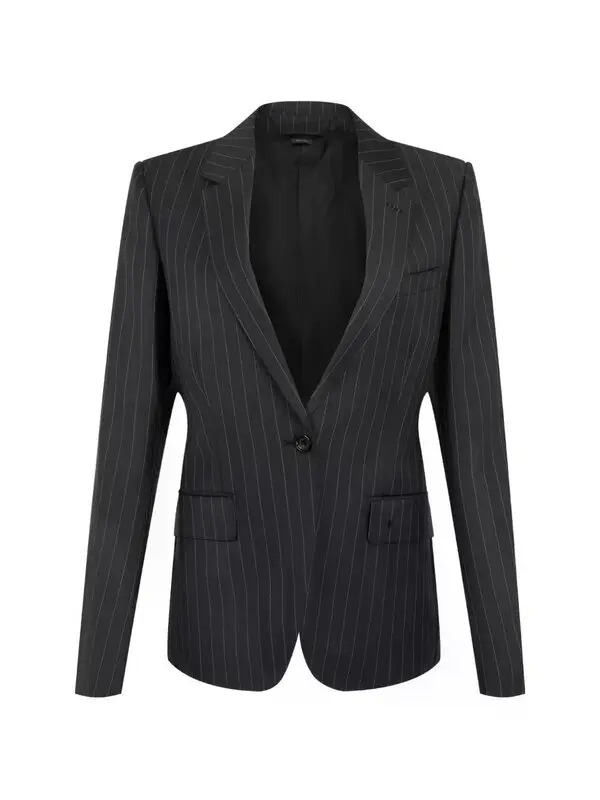 TOM FORD Chalk-stripe Single-breasted Jacket - Black