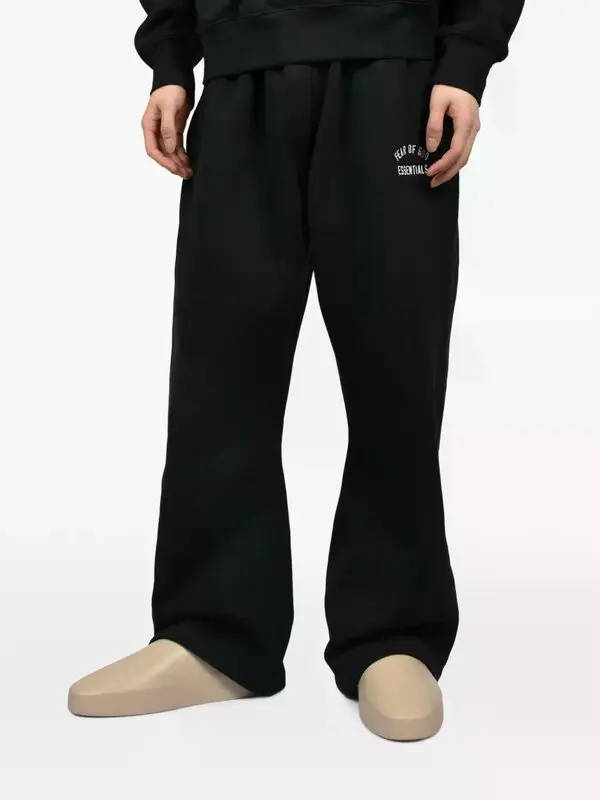 ESSENTIALS Logo-print Flared Trousers