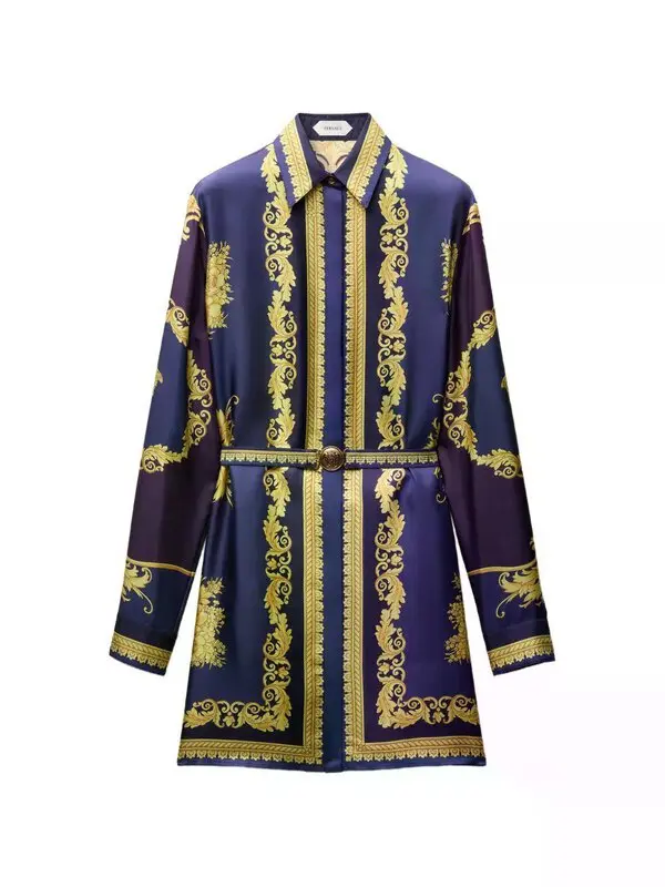 Versace Printed Silk Twill Mini Dress