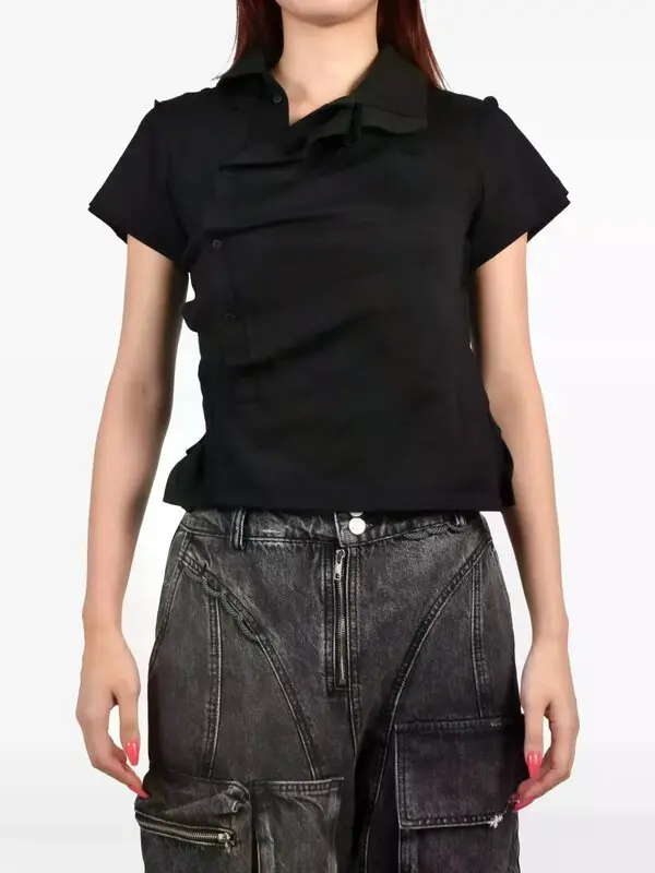 Natasha Zinko Shrunken Double-collar Polo Shirt