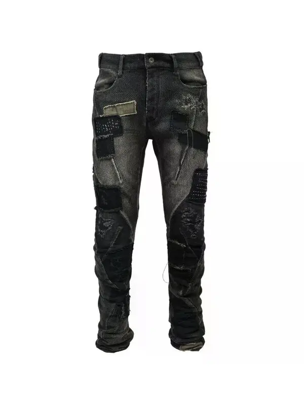 D HYGEN Patchwork Distressed Jeans