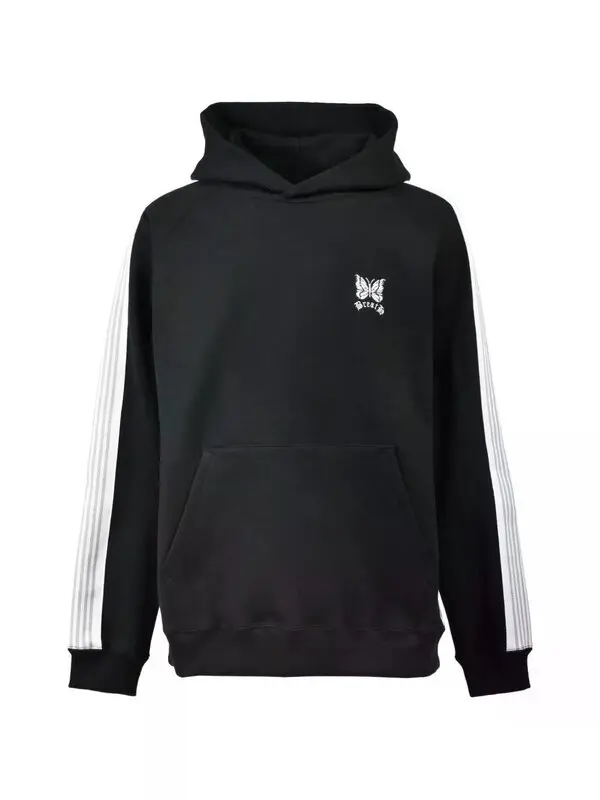 BREATH Logo-embroidered Side-stripe Hoodie - Black