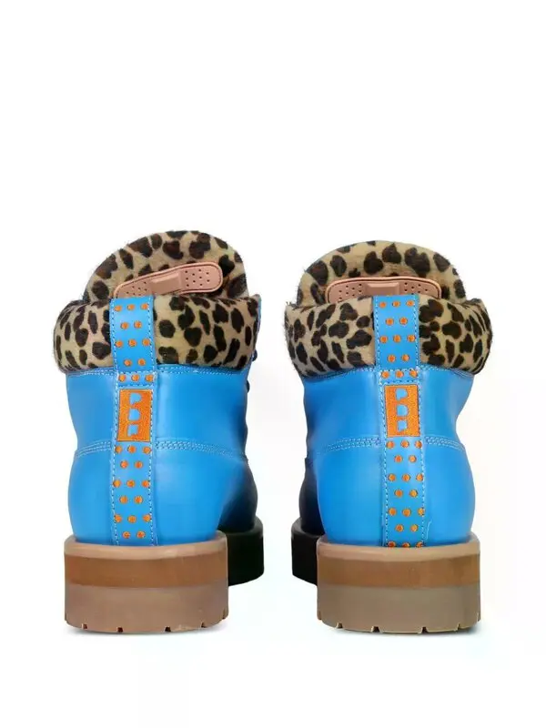 PDF Strada Low Leopard-print Boots - Blue