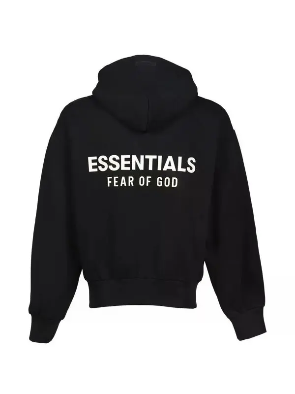 ESSENTIALS Fear Of God Logo-print Zip-up Hoodie - Black