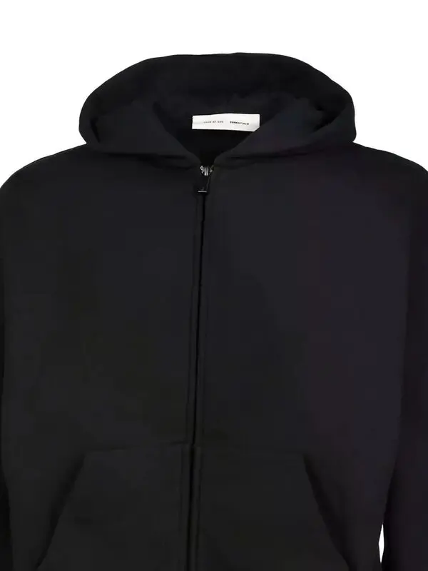 ESSENTIALS Fear Of God Logo-print Zip-up Hoodie - Black