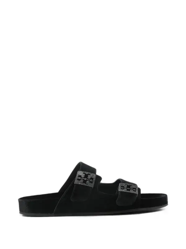 Tory Burch Velvet Buckle-fastening Sandals - Black