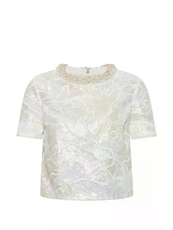 SELF-PORTRAIT Sequin Lace Top