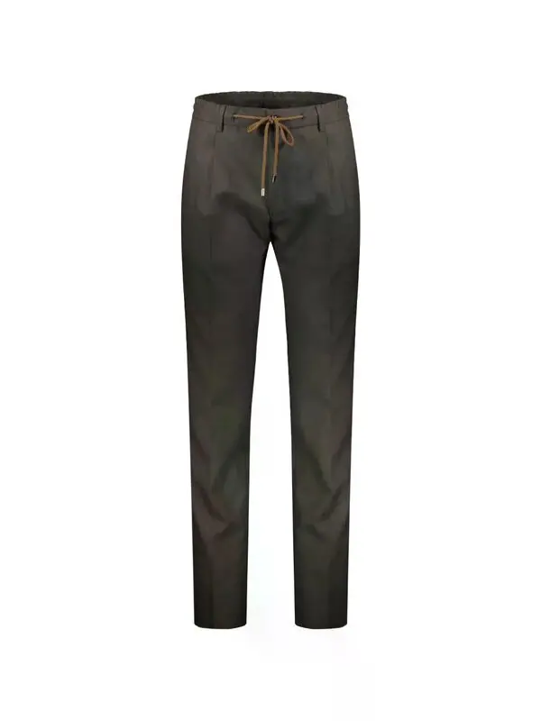 MOORER Straight-leg Wool Trousers - Green