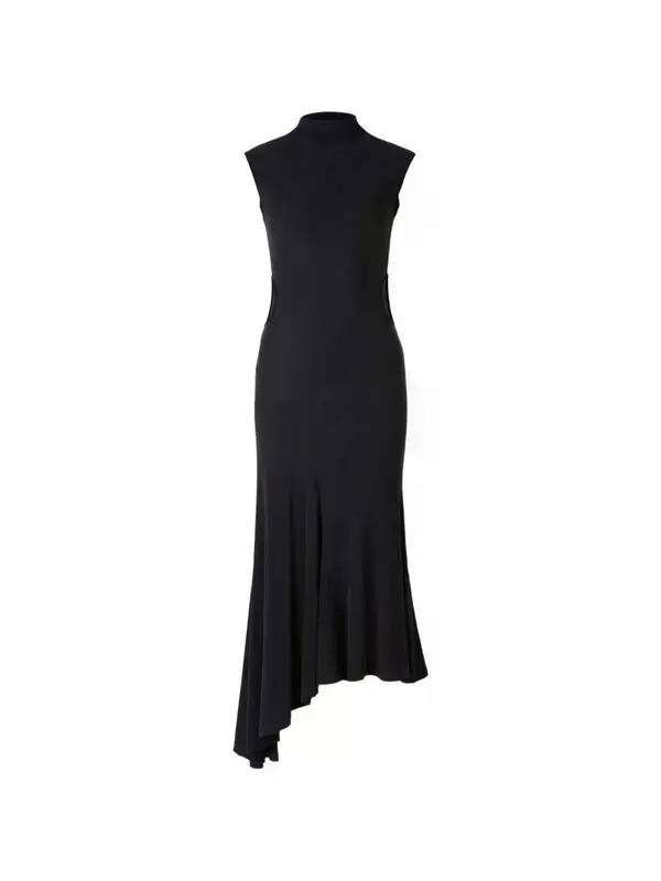 Off-White Cupro Rib Meteor Asymmetric Dress - Black
