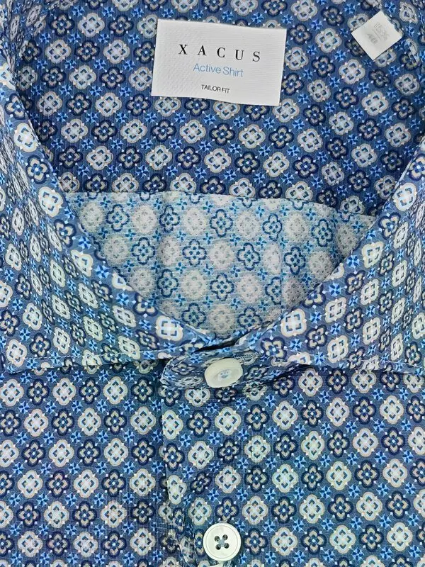 XACUS Geometric-print Shirt - Blue