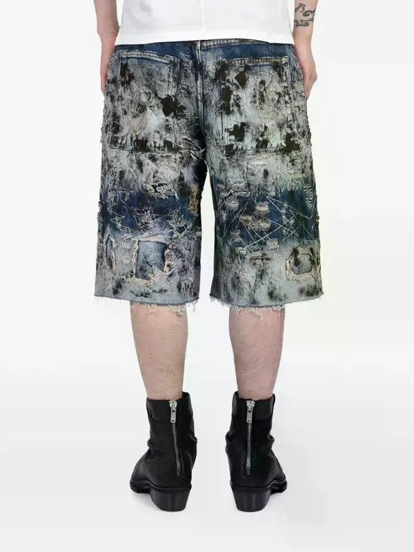 THUG CLUB Hard-washed Destroyed Shorts