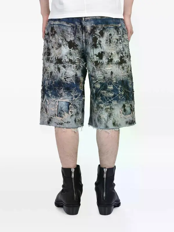 THUG CLUB Hard-washed Destroyed Shorts
