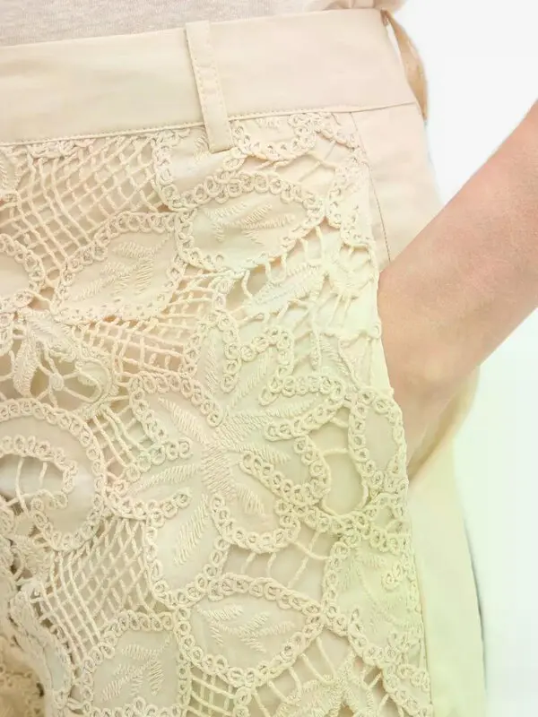 Sisley Guipure-lace Cropped Trousers