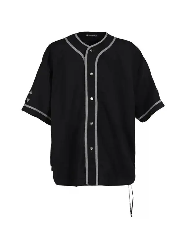 MASTERMIND WORLD Logo-patch Denim Baseball Shirt