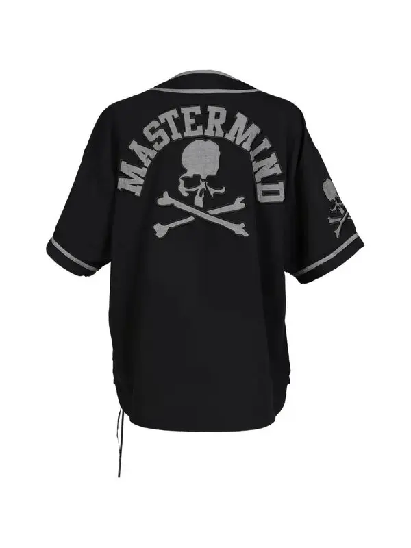 MASTERMIND WORLD Logo-patch Denim Baseball Shirt