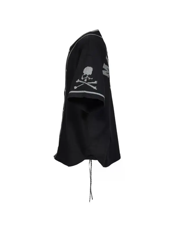MASTERMIND WORLD Logo-patch Denim Baseball Shirt