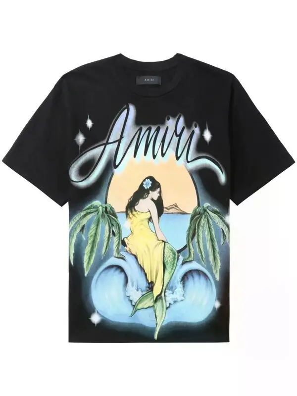 Amiri Illustration-print Cotton T-shirt - Black
