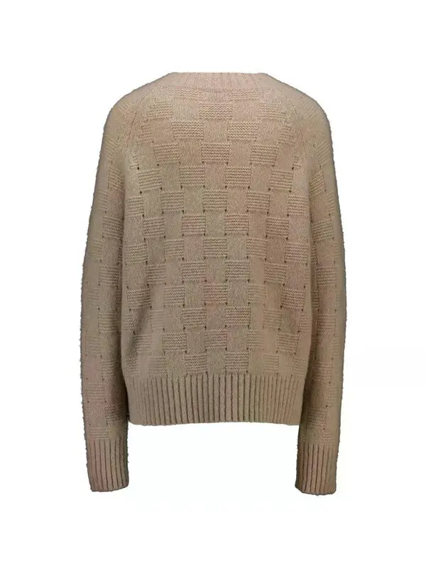 ALLUDE Basket-weave Crew-neck Sweater
