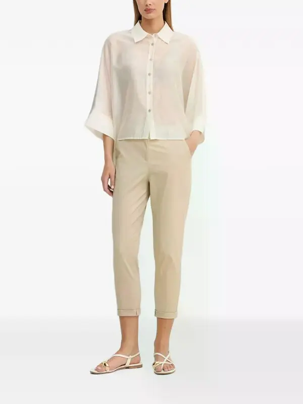 Sisley Cropped Turn-up Trousers