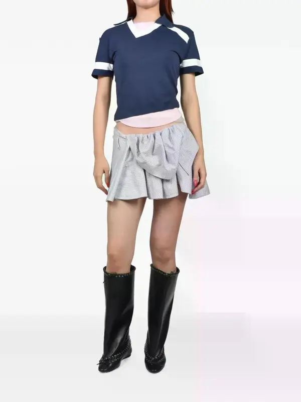 AUGUST BARRON Belted Peplum Mini Skirt