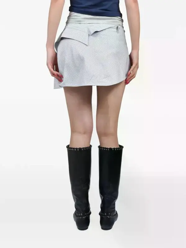 AUGUST BARRON Belted Peplum Mini Skirt