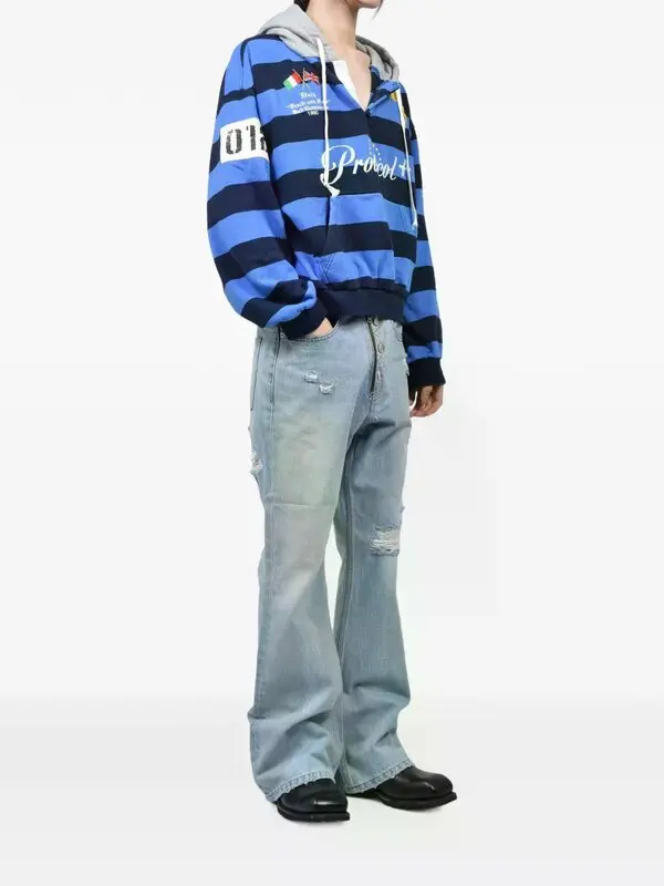 PROTOCOL INDEX Distressed Bootcut Jeans