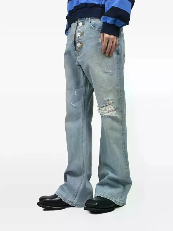 PROTOCOL INDEX Distressed Bootcut Jeans